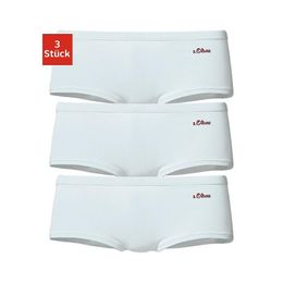 s.Oliver Damen s.Oliver Hipster 3er-Pack, aus elastischer Baumwoll-Qualit&auml;t wei&szlig; 32/34 (S)