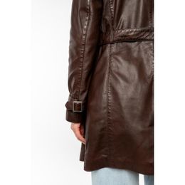 Mauritius Damen Ledermantel &raquo;GWTaresa&laquo; mit Bindeg&uuml;rtel, 2 Stk. Leder-Trenchcoat mit Bindeg&uuml;rtel braun 46 (XXXL) Trachtenmode