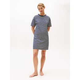 Tommy Hilfiger Underwear Damen Nachthemd &raquo;STRIPE SS T-SHIRT DRESS&laquo; mit Streifenmuster, Logo blau XL (42/44), N-Gr
