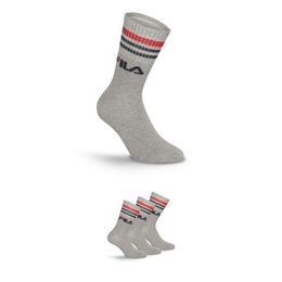Fila Herren Socken 3 Paar, breites Rippenb&uuml;ndchen, Logoschriftzug, Cotton-Mix 35-38