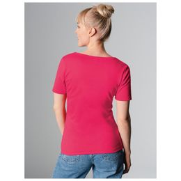 TRIGEMA Damen T-Shirt &raquo;TRIGEMA V-Shirt aus Baumwolle/Elastan&laquo; 1 Stk. orange L