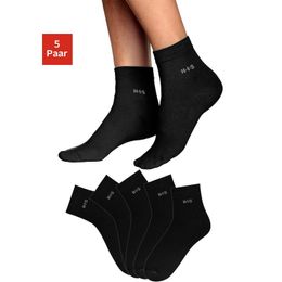 H.I.S. H.I.S Damen Kurzsocken Packung, 5 Stk. tlg. mit B&uuml;ndchen &uuml;ber dem Kn&ouml;chel schwarz 35-38