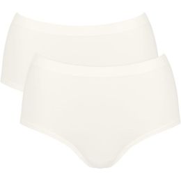 Sloggi Damen Sloggi High-Waist-Slip &raquo;GO Sense&laquo; 2er Pack, Santoni Rundstrick wei&szlig; XXL