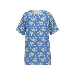 Tom Tailor Damen Tom Tailor Nachthemd &raquo;Positivism&laquo; locker, weich, mit Print, Kurzarm, Rundhalsausschnitt, Baumwollmix blau 38M, N-Gr