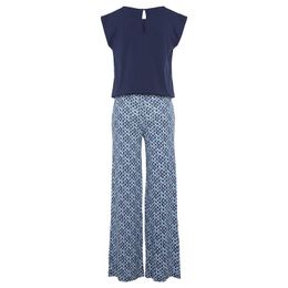 Lascana Overall mit weitem Bein und Taschen, sommerlicher Jumpsuit, 2-in-1-Look blau 36, N-Gr Overall