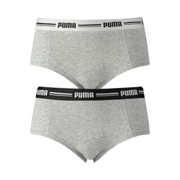 Puma Damen Puma Panty &raquo;Puma WOMEN MINI SHORT 2P PACK&laquo; Packung, 2er Pack, mit markantem Logo-Bund grau XL