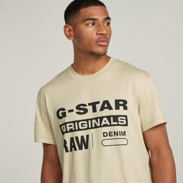 G-Star Raw G-Star Damen G-STAR T-Shirt &raquo;Originals&laquo; mit gro&szlig;em Frontprint beige S