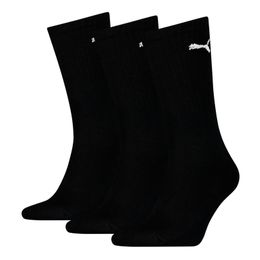 Puma Damen Puma Sportsocken &raquo;UNISEX LIGHT CREW SOCK&laquo; 3 Stk. tlg. Mit flacher Zehennaht schwarz 39-42