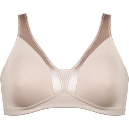 Naturana Damen High-Apex-BH &raquo;Body Shaping&laquo; 1 Stk. Glanzband, breite Tr&auml;ger, weich, bequem, ohne B&uuml;gel, Entlastungstr&auml;ger beige 95, Cup D