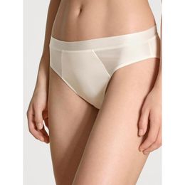 Calida Damen Calida Slip &raquo;Cate&laquo; schimmernde Satin-Blende, femininer Look, Single Jersey, elastisch wei&szlig; XS (36/38)