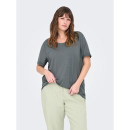 Only Carmakoma Damen Only CARMAKOMA Kurzarmshirt &raquo;CARMOSTER S/S FOLD UP TOP JRS NOOS&laquo; Materialmix, regular fit XL