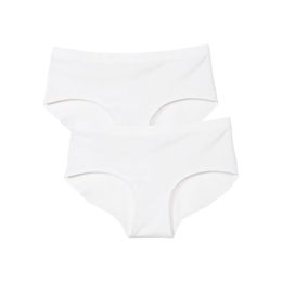Calida Damen Calida Panty &raquo;Benefit Women&laquo; 2er Pack, Low-Cut, elastischer Single Jersey, weich wei&szlig; M (44/46)