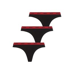 Hugo Underwear Damen HUGO Underwear T-String &raquo;TRIPLET THONG STRIPE&laquo; Packung, 3, 3 Stk. mit Logoschriftzug auf dem Bund schwarz XS (34), 3 Stk.