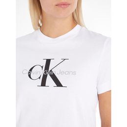 Calvin Klein Jeans Damen Rundhalsshirt &raquo;CORE MONOGRAM REGULAR TEE&laquo; 1 Stk. mit Monogramm wei&szlig; XXL (44)