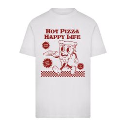 Merchcode T-Shirt &raquo;Hot Pizza Happy Life Tee&laquo; 1 Stk. white S S Regul&auml;re Passform, klassische L&auml;nge, kurze &Auml;rmel mit eingesetzter &Auml;rmelnaht