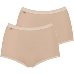 Sloggi Damen Sloggi Maxislip &raquo;Basic+&laquo; 2er Pack, perfekter Sitz, Baumwollmix, elastisch, weiche N&auml;hte beige 52