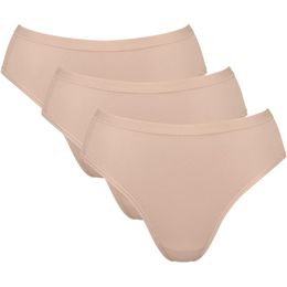 Sloggi Damen Sloggi Tai-Slip &raquo;GO Daily Cotton&laquo; 3er Pack, Glanz-Effekt Details, hoher Beinausschnitt, weich, elastisch M