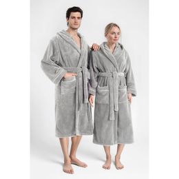 my home Unisex-Bademantel &raquo;Lillou, ideal f&uuml;r Sauna & Spa, Hotelbademantel, Morgenmantel&laquo; 1 Stk. kuschelig weicher Fleece, pl&uuml;sch, f&uuml;r Damen und Herren