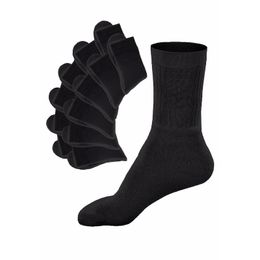 GO IN Herren GO IN Tennissocken Packung, 12 Paar tlg. mit Frottee schwarz 23-26