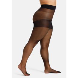 Camano Damen Feinstrumpfhose &raquo;fine curvy&laquo; 20 1 Stk. tlg. mit nahtlosem Bundabschluss schwarz 52 (54)