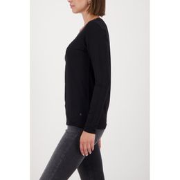 monari Damen Langarmshirt &raquo;Shirt Basic Schmuck Kette&laquo; Regular fit mit Rundhalsausschnitt schwarz 38