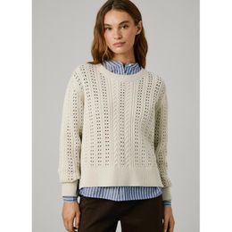 Pepe Jeans Damen Strickpullover &raquo;CANDIDE&laquo; mit Lochmuster wei&szlig; XL