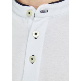 Jack & Jones Jack & Jones Herren Kurzarmshirt &raquo;PAULOS MAO POLO&laquo; mit kontrastfarbiger Kante am schmalen Stehkragen und am &Auml;rmelsaum wei&szlig; S