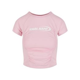 Karl Kani T-Shirt &raquo;KW251-023-2 Woven Signature Gathering Crop Tee&laquo; 1 Stk. rose/white L L Taillierte, kurz geschnittene Silhouette mit knappen...
