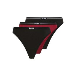 BOSS Damen BOSS String &raquo;3P THONG&laquo; Packung, 3er, 3 Stk. mit BOSS Logobund XL, 3 Stk.