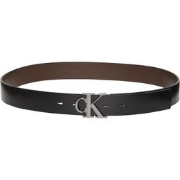 Calvin Klein Jeans Herren Lederg&uuml;rtel &raquo;MNGRM PLQ BCKL 35MM&laquo; schwarz