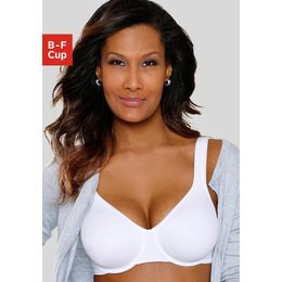 Lascana Minimizer-BH mit B&uuml;gel und nahtlosen Cups, aus seidiger Microfaser, Basic Dessous wei&szlig; 80, Cup C Minimizer-BH