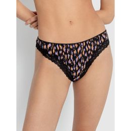 Lscn By Lascana Damen LSCN by LASCANA String 1 Stk. mit zarter Spitzenkante schwarz 44/46, 1 Stk.