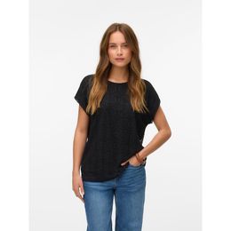 V&eacute;ro Moda Vero Moda Damen T-Shirt &raquo;VMMAYA AVA SS TOP JRS VO&laquo; Materialmix, regular fit schwarz XS