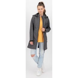 DEPROC Active Damen DEPROC Active Softshelljacke &raquo;SHELBY LONG&laquo; leichter Softshell Kurzmantel mit abnehmbarer Kapuze schwarz 40 (M)