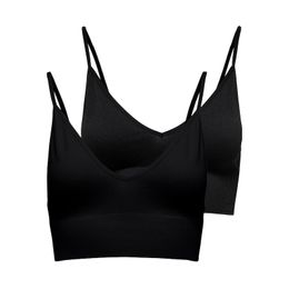 Only Damen Only Bustier &raquo;ONLVICKY &ndash; BH-Tops mit geripptem Detail im 2er-Pack&laquo; Packung, 2er-Pack, 2 figurbetont, modisch, Materialmix, Jersey, 