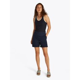 Tommy Hilfiger Damen Chinoshorts &raquo;CO BLEND GMD CHINO SHORT&laquo; mit Umschlagsaum blau 34, N-Gr