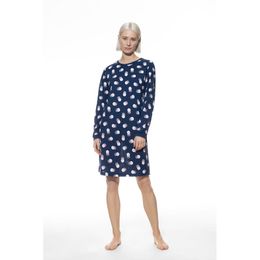 Mey Damen Nachthemd &raquo;Scribbled Dots&laquo; Ohne Taschen mit Allover-Punkte-Print blau 38, N-Gr