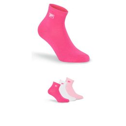 Fila Damen Kurzsocken &raquo;UNISEX QUARTER PLAIN SOCKS&laquo; 3er Pack, 3 Stk. tlg. mit eingestrickem Logo rosa 39-42