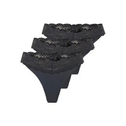 Only Damen Only Tanga &raquo;ONLCHLOE LACE S.S THONG 3-PACK ACC&laquo; Packung, 3 Stk. M (38), 3 Stk.
