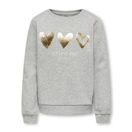 KIDS Only Sweatshirt &raquo;KOGMARY LIFE L/S O-NECK BOX SWT&laquo;, mit tollem Folienprint Light Grey Melange Print:Rule 158/164 158/164 Sweatshirt f&uuml;r M&auml;dchen...