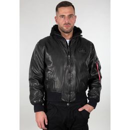 Alpha Industries Herren Lederjacke &raquo;MA-1 D-Tec Faux Leather&laquo; schwarz S