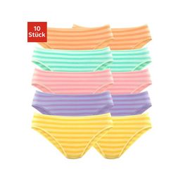 Petite Fleur Damen Petite Fleur Bikinislip 10er-Pack, aus elastischer Baumwolle bunt 32/34