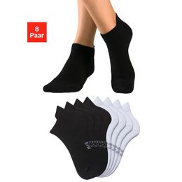 H.I.S. H.I.S Damen Sneakersocken Packung, 8 Stk. tlg. mit verl&auml;ngertem B&uuml;ndchen hinten schwarz-wei&szlig; 35-38
