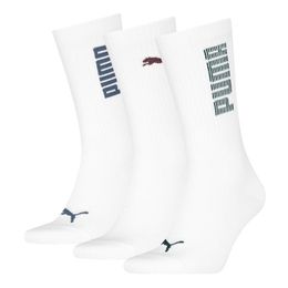 Puma Herren Puma Socken &raquo;Puma UNISEX RIB LOGO CREW SOCK 3P&laquo; 3er Pack, 3 Stk. tlg. wei&szlig; 35-38