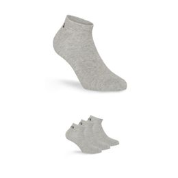 Fila Damen Socken &raquo;UNISEX INVISIBLE PLAIN SOCKS&laquo; 3 Paar tlg. mit eingestricktem Logo an der Ferse grau 35-38