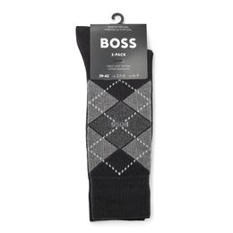 BOSS Herren BOSS Socken &raquo;2P RS Argyle CC&laquo; Packung, 2er Pack, 2 Paar tlg. mit BOSS Schriftzug schwarz 39-42