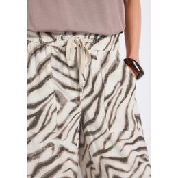 Street One Damen Street One Stoffhose Sommerhose mit All-Over Print beige 42, L&auml;nge 30
