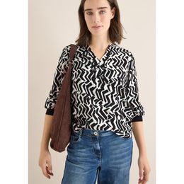 Cecil Damen Druckbluse Print-Bluse mit Tape und grafischem Muster XXL (46)