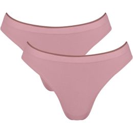 Sloggi Damen Sloggi Tanga &raquo;GO Sense&laquo; 2er Pack, Modalmix, nahtlos, flacher Saum, elastisch, weich rosa L