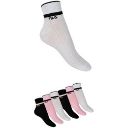 Fila Damen Kurzsocken &raquo;WOMAN QUARTER SOCKS&laquo; 6 Paar tlg. mit gerippter Kn&ouml;chelpartie wei&szlig; 39-42